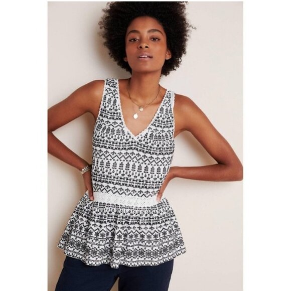 Maeve | Tops | Anthropologie Maeve Cammie Embroidered Peplum Top L Boho ...